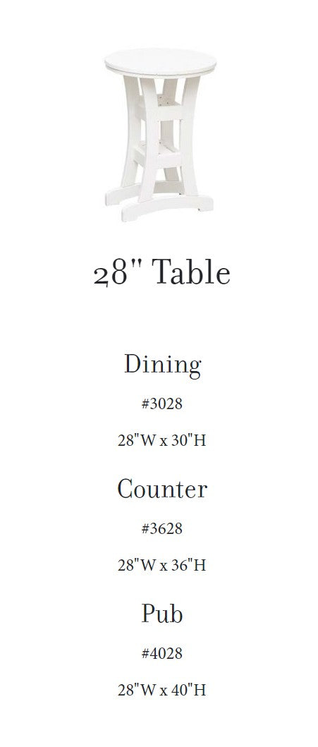 Casual Comfort Bayshore 28" Pub/Bar Table CC-4028 - Round or Square ...